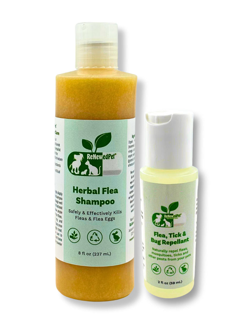 FLEA-X KIT: Flea Shampoo, Flea Tick Bug Repellent – ReNewedPet